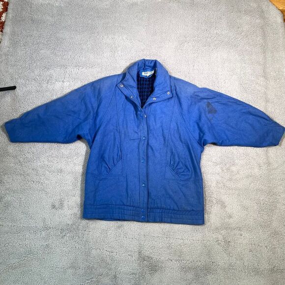 Michelle Stuart | Jackets & Coats | Vintage 8s Wool Jacket Womens Blue ...